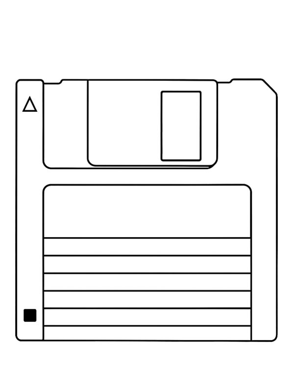 Floppy disk Coloring Page - Funny Coloring Pages